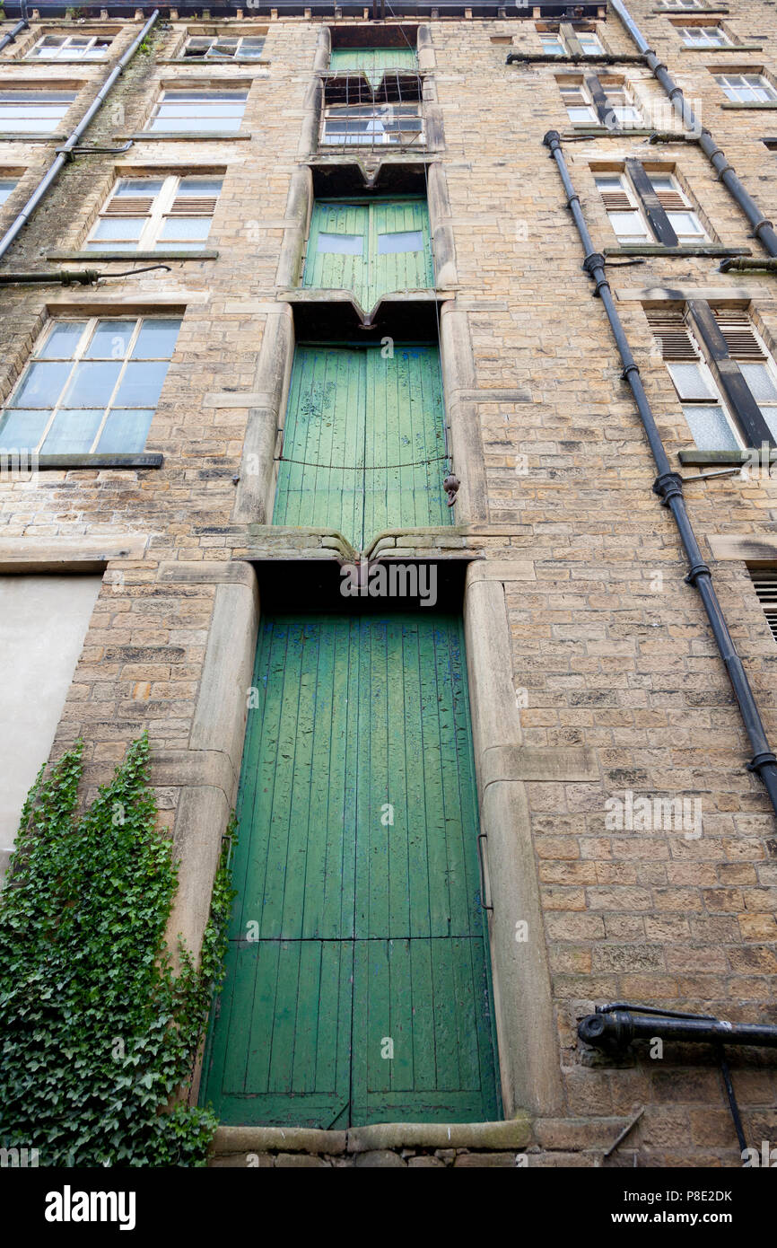 Multi-level goods doors in an old mill, Slaithwaite, West Yorkshire ...