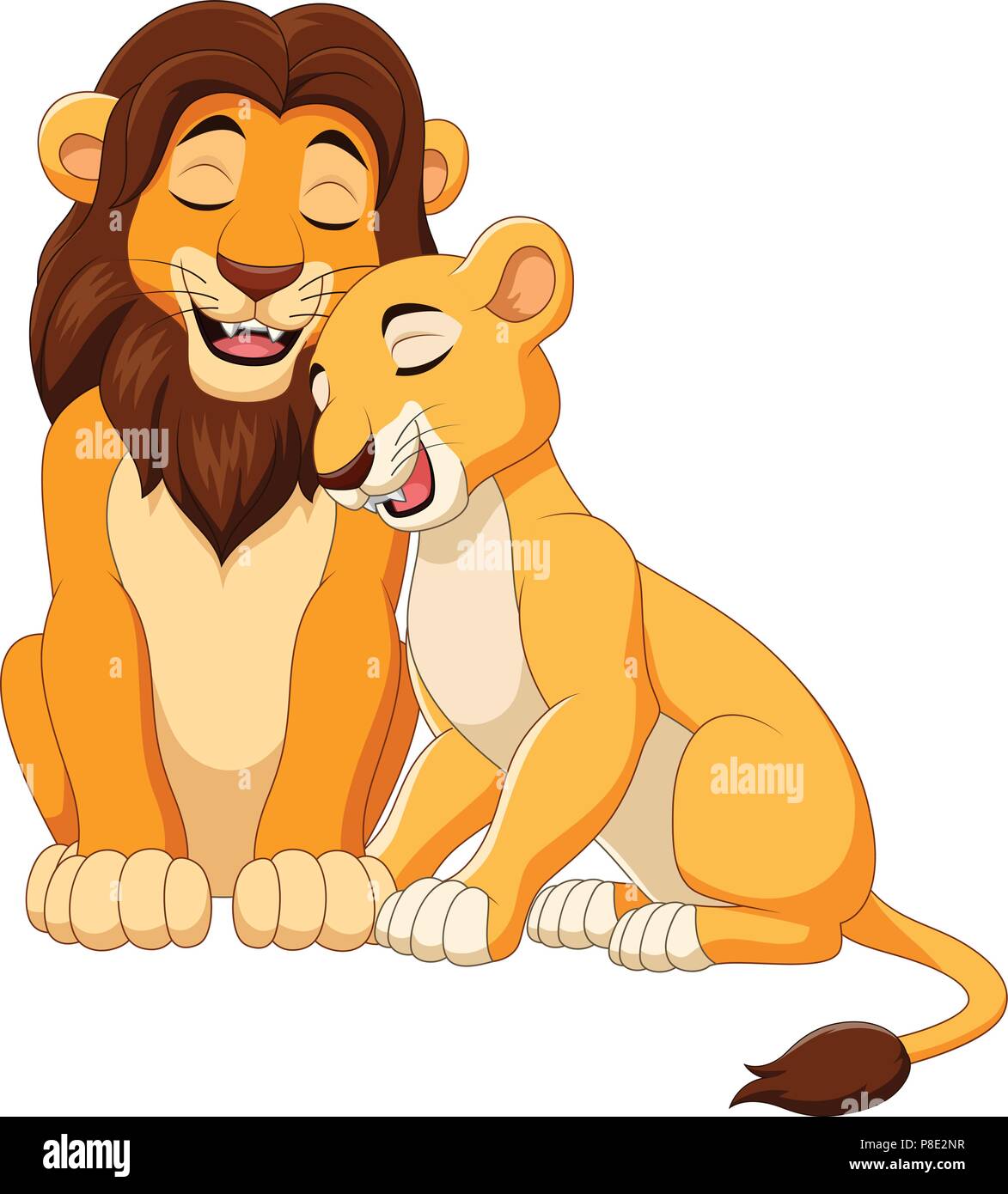 Cartoon lion couple Stock Vector Image & Art - Alamy