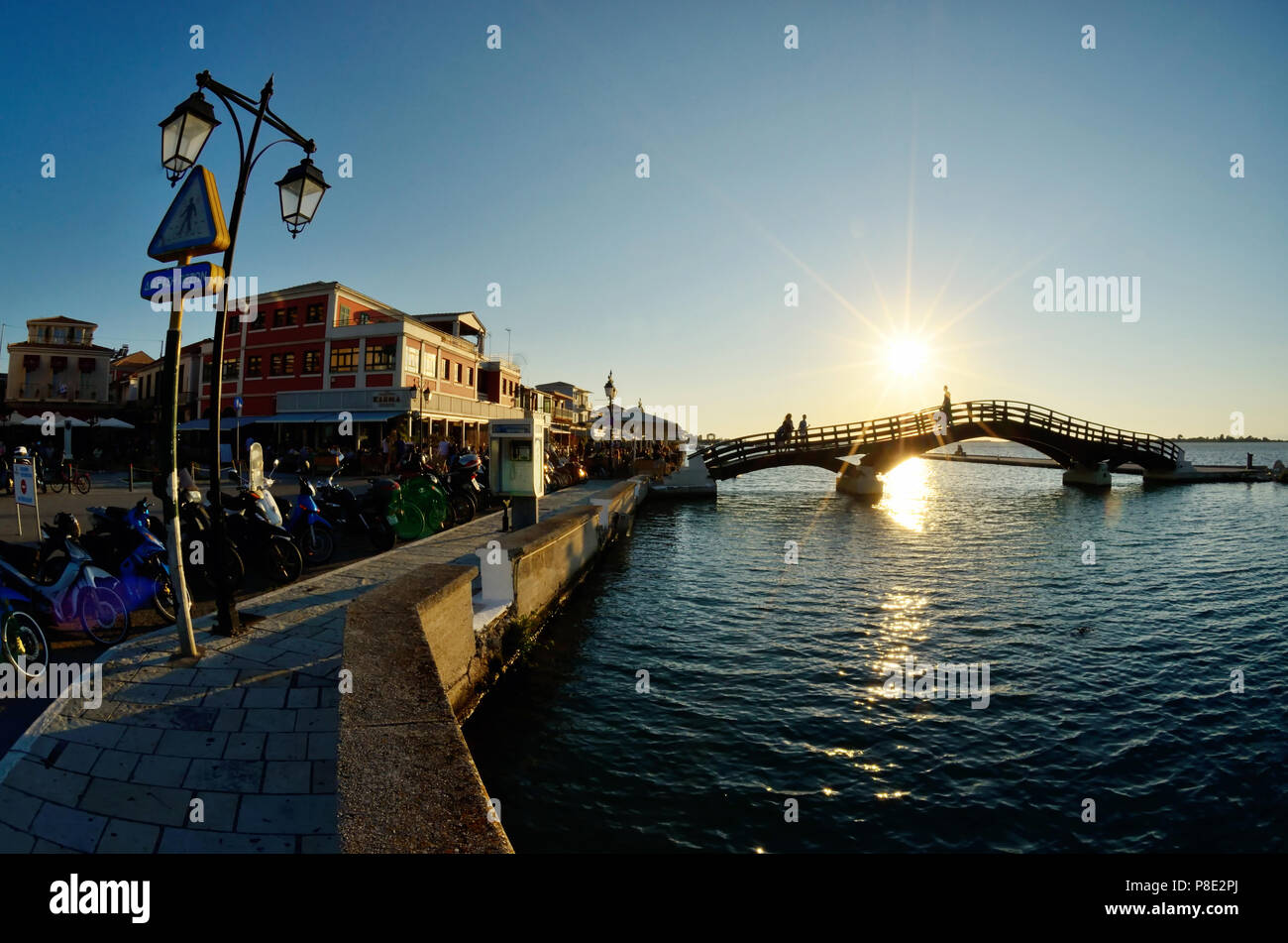 Lefkada wooden bridge hi-res stock photography and images - Alamy