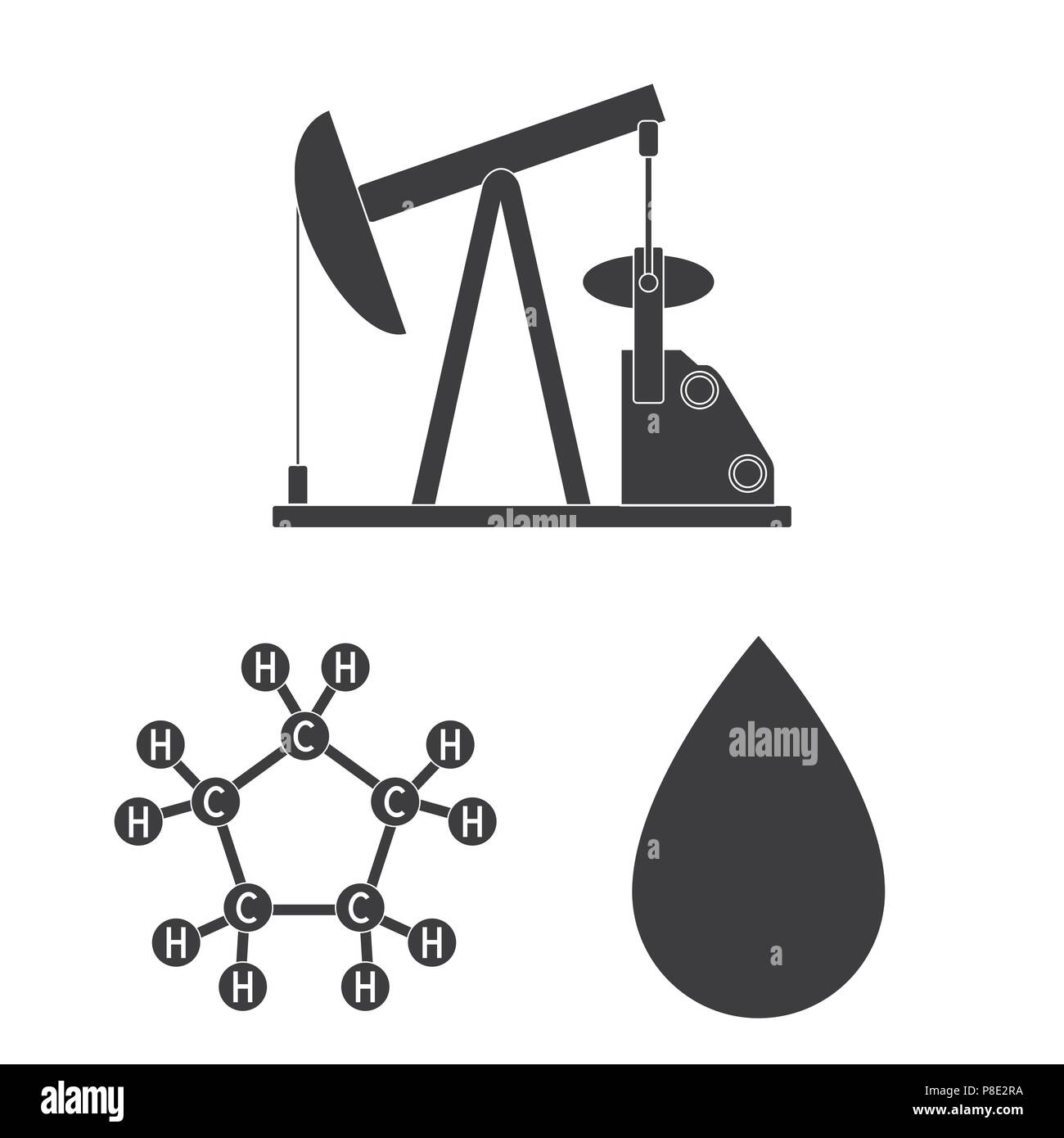 Oil industry black icons in set collection for design. Equipment and ...