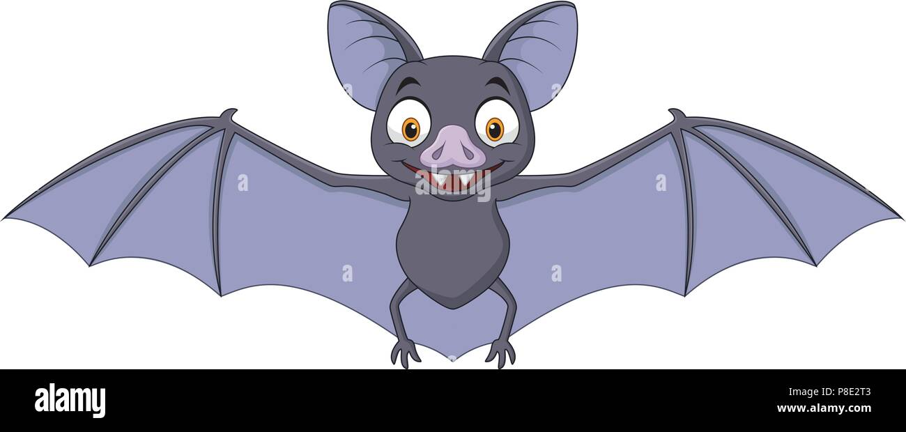 Cute bat cartoon on purple Stock Vector Images - Alamy