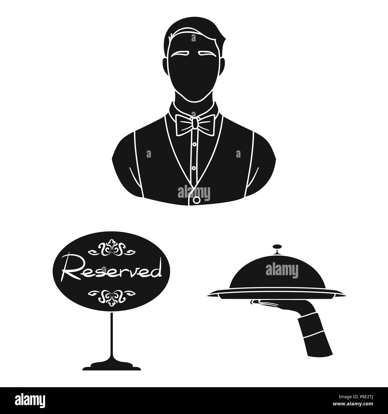 Restaurant and bar black icons in set collection for design. Pleasure ...