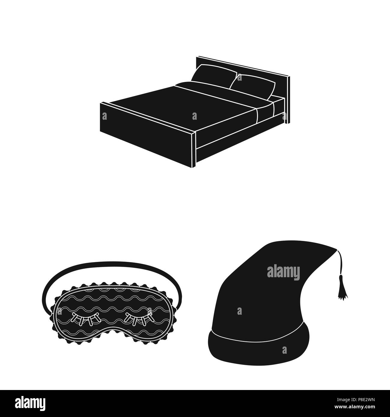 Rest and sleep black icons in set collection for design. Accessories ...