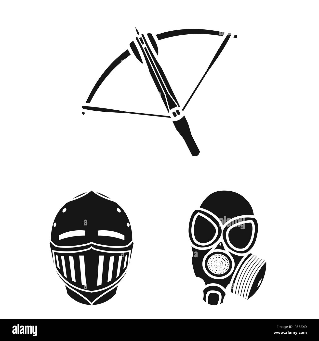 Types of weapons black icons in set collection for design.Firearms and ...