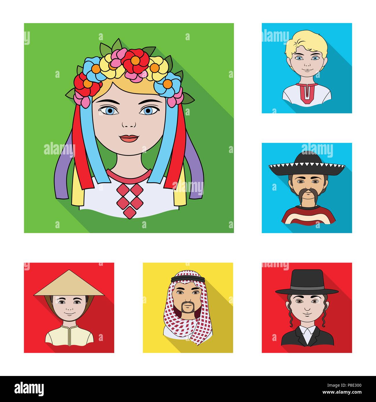 The human race flat icons in set collection for design. People and ...