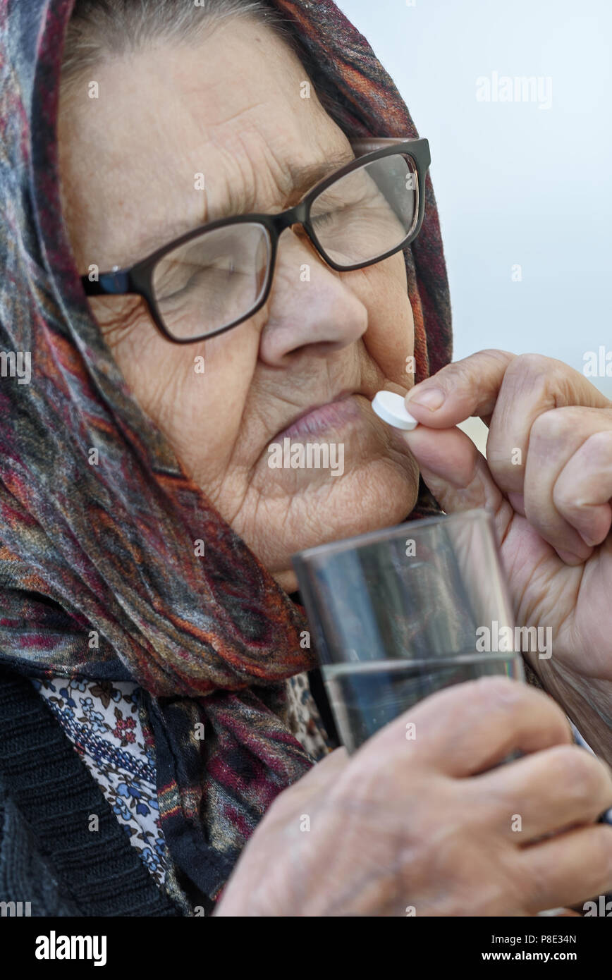 Grandmother, pill, health and the concept of a healthy lifestyle - an ...