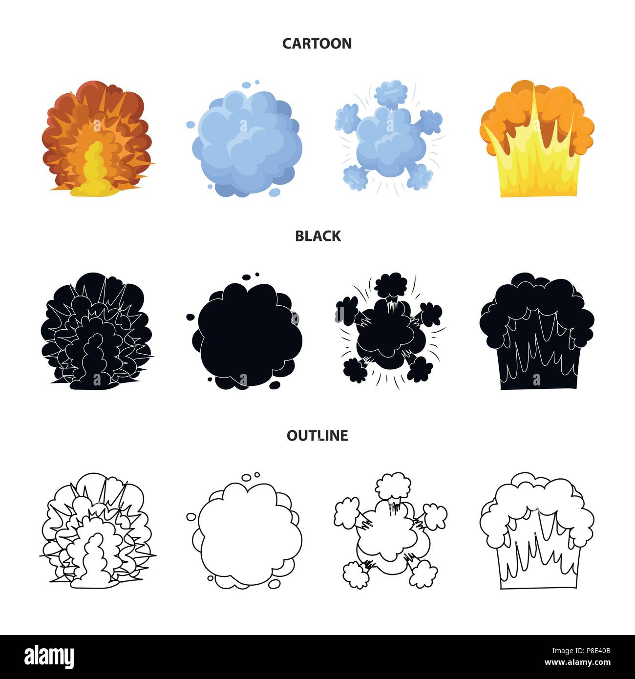 Cartoon explosions in vectors hi-res stock photography and images - Alamy