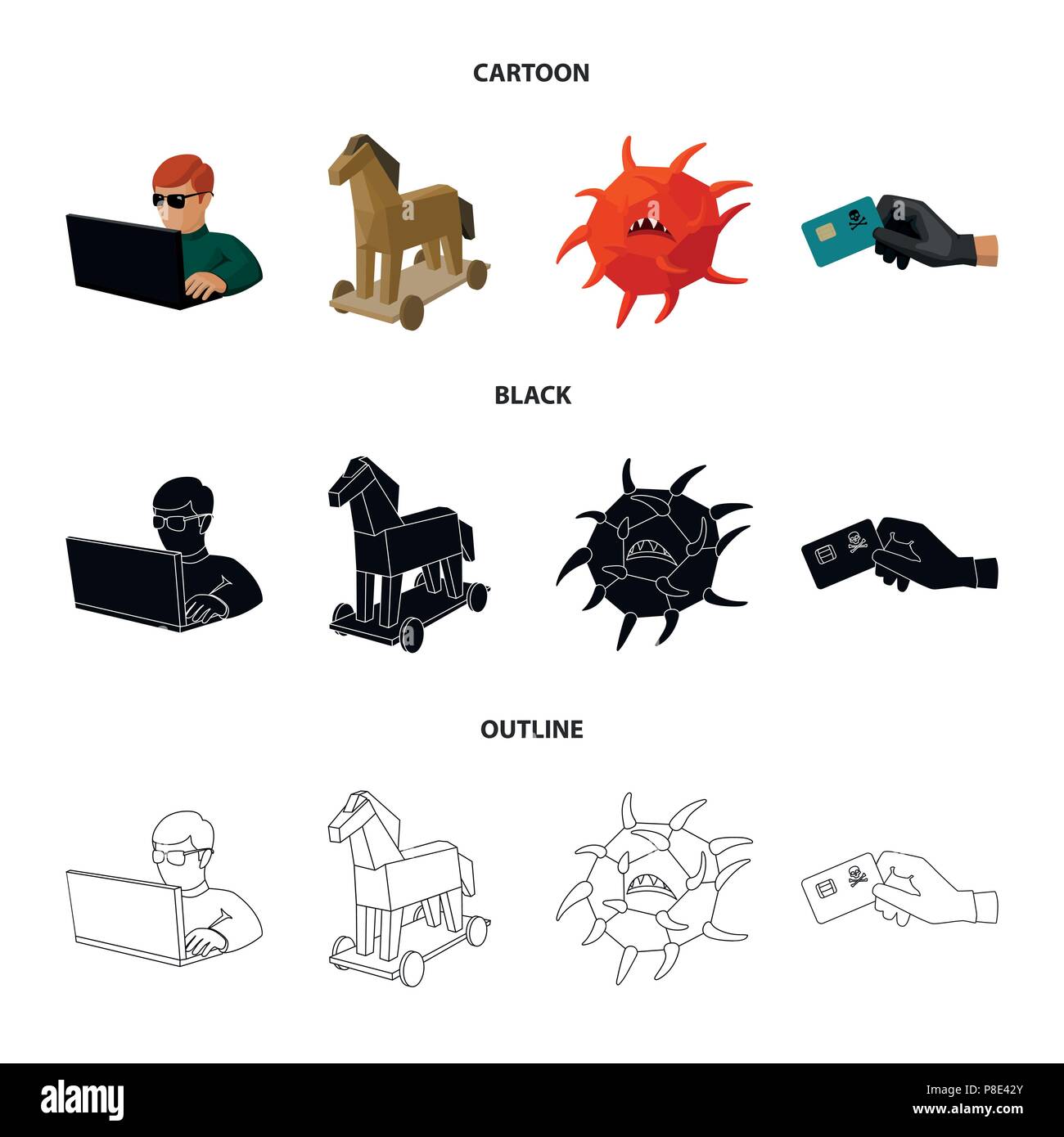 Hacker, hacking, system, internet .Hackers and hacking set collection ...