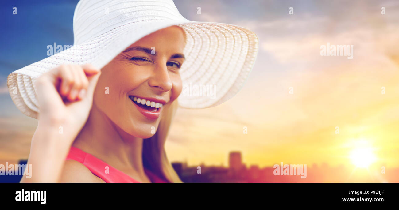 Hat over face sun hi-res stock photography and images - Alamy