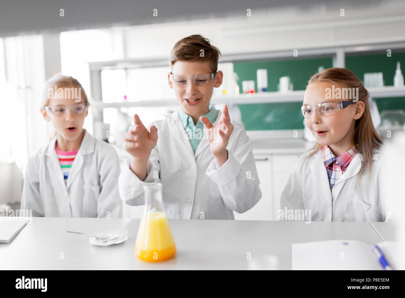 Child excited science experiment hi-res stock photography and images ...