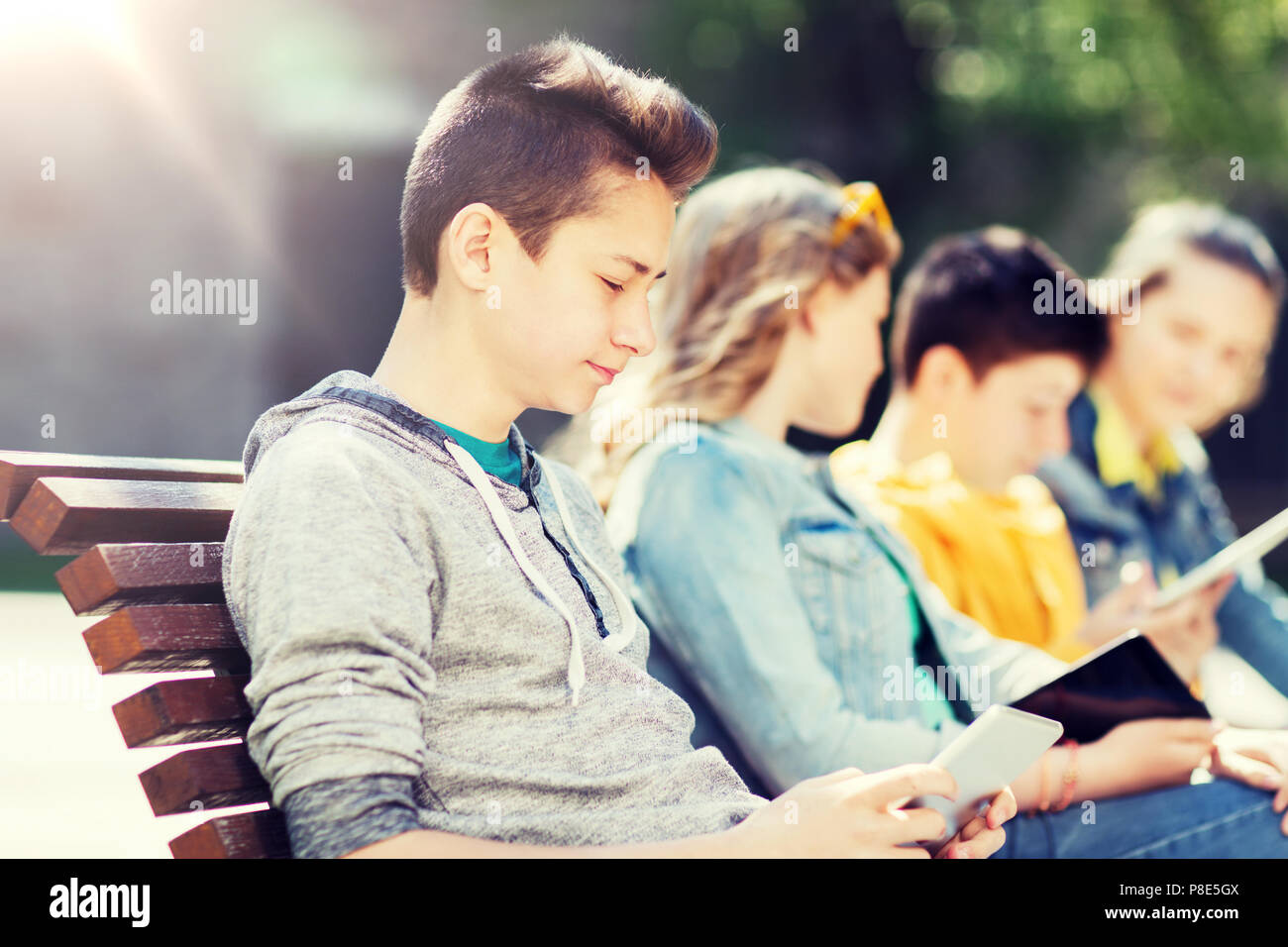 Teenager at computer messaging hi-res stock photography and images - Alamy