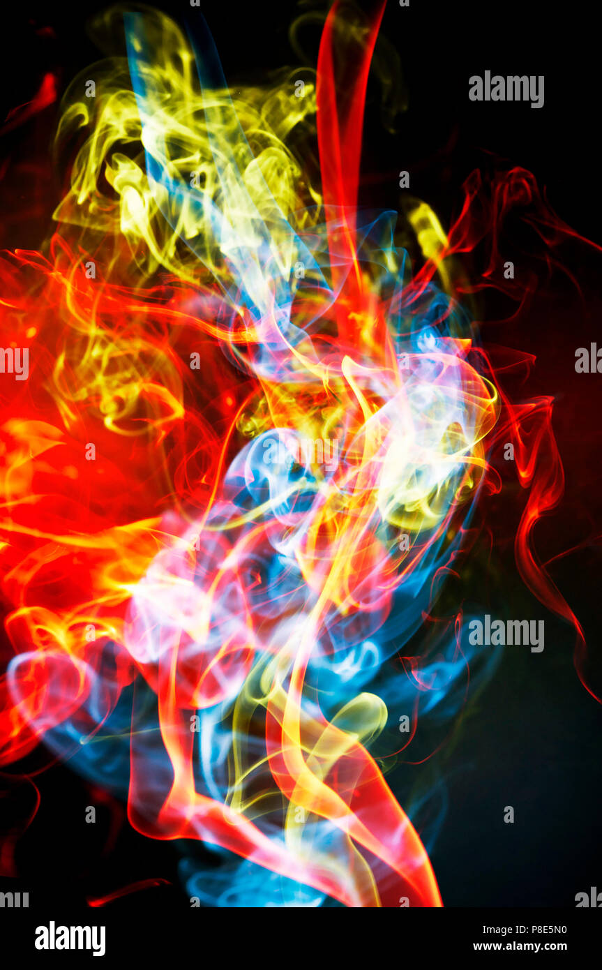 abstract colorful smoke and swirl background Stock Photo - Alamy