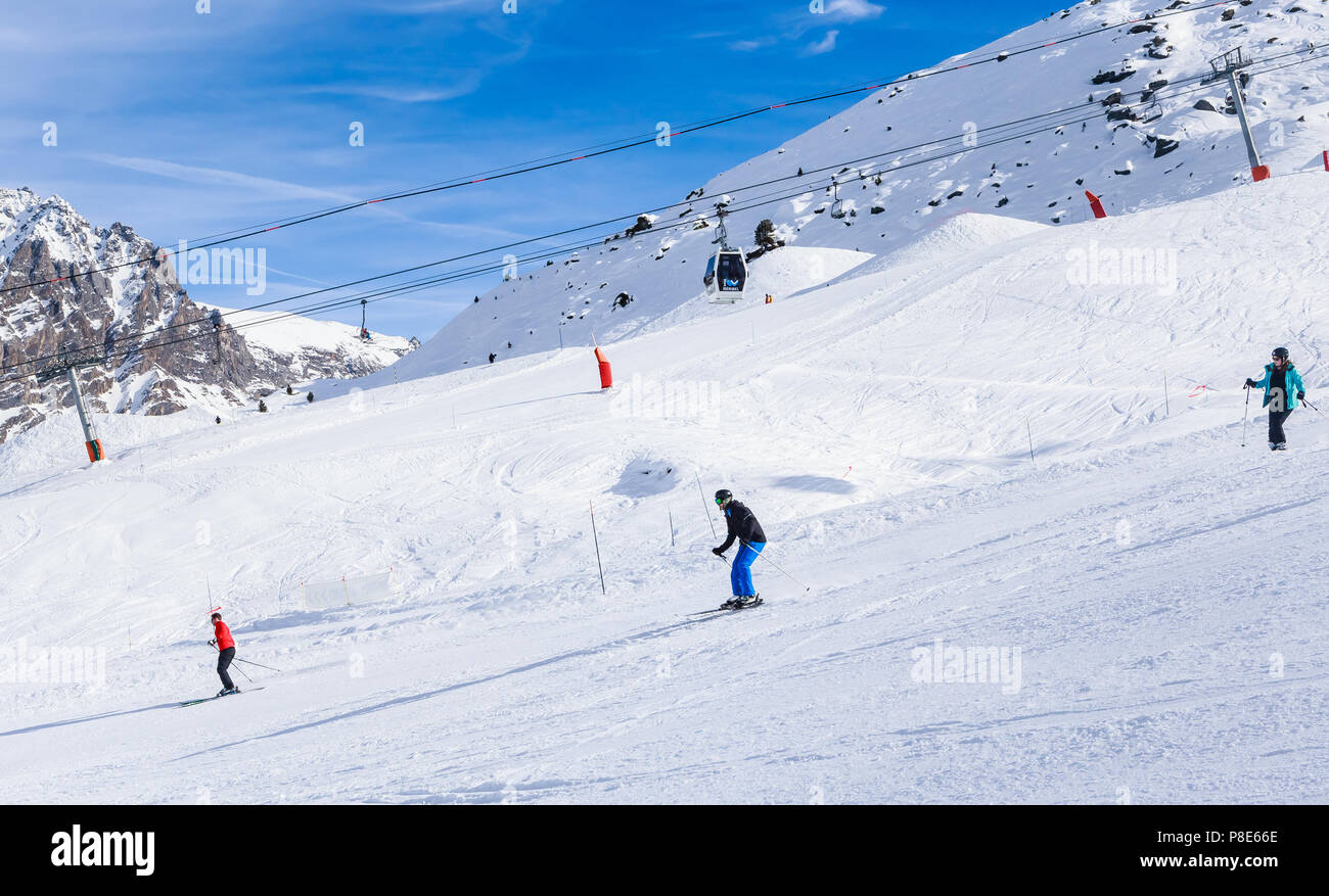 On the slopes of the ski resort of Meribel. France Stock Photo - Alamy