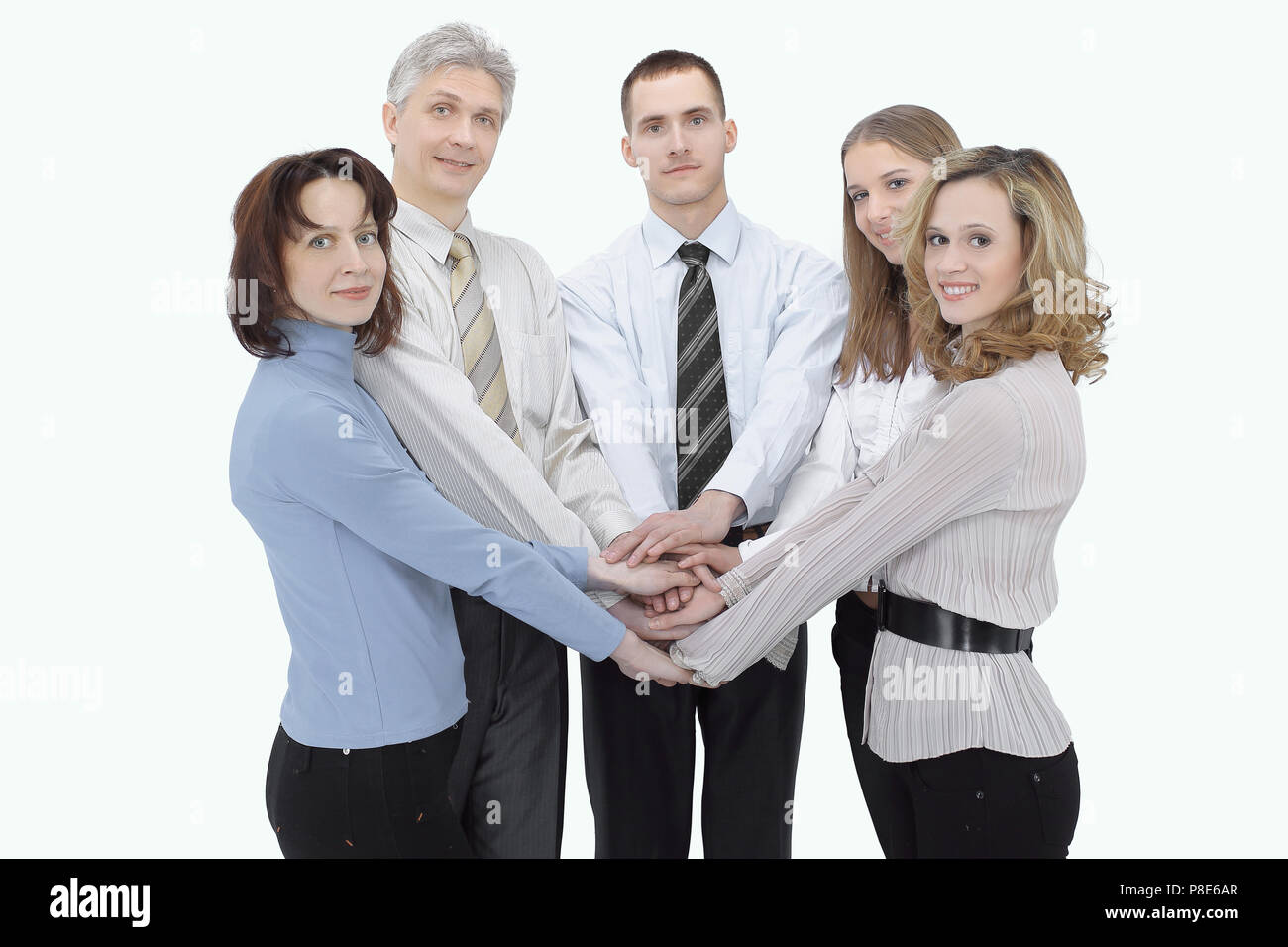 Successful business team bonding and working together Stock Photo - Alamy