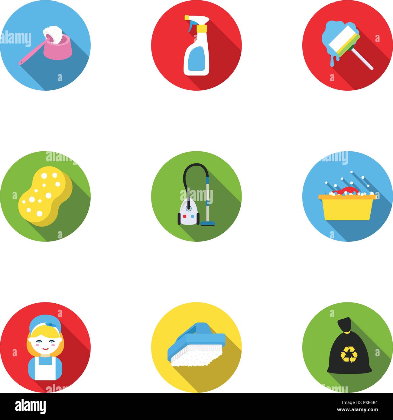 Cleaning set icons in flat style. Big collection of cleaning vector ...