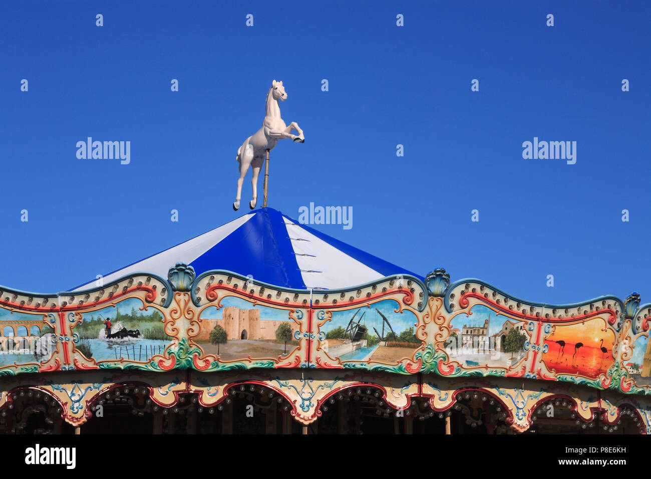 Traditional Carousel in Les Saintes Maries de La Mer, Camargue ...