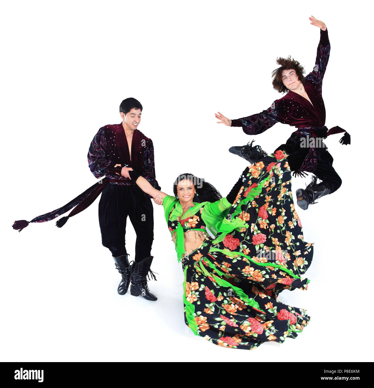 dance Gypsy group .isolated on white background Stock Photo - Alamy