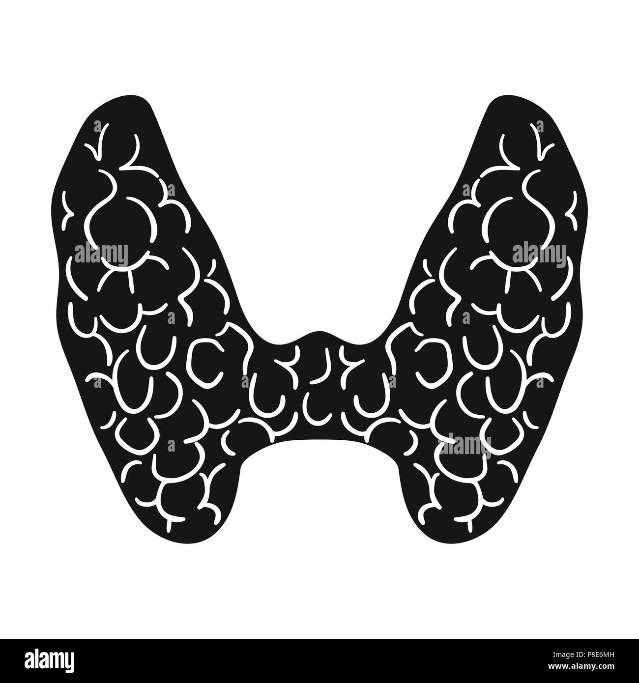 Human thyroid icon in black style isolated on white background. Human ...