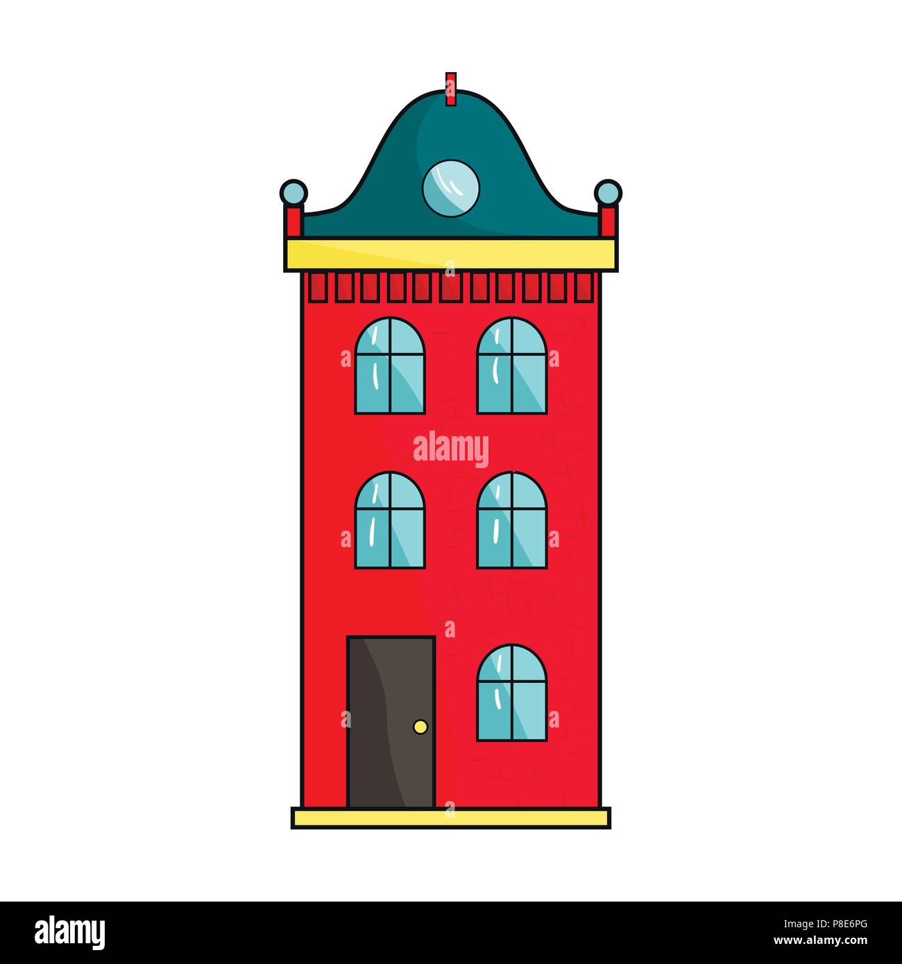Building icon in cartoon design isolated on white background. Architect ...