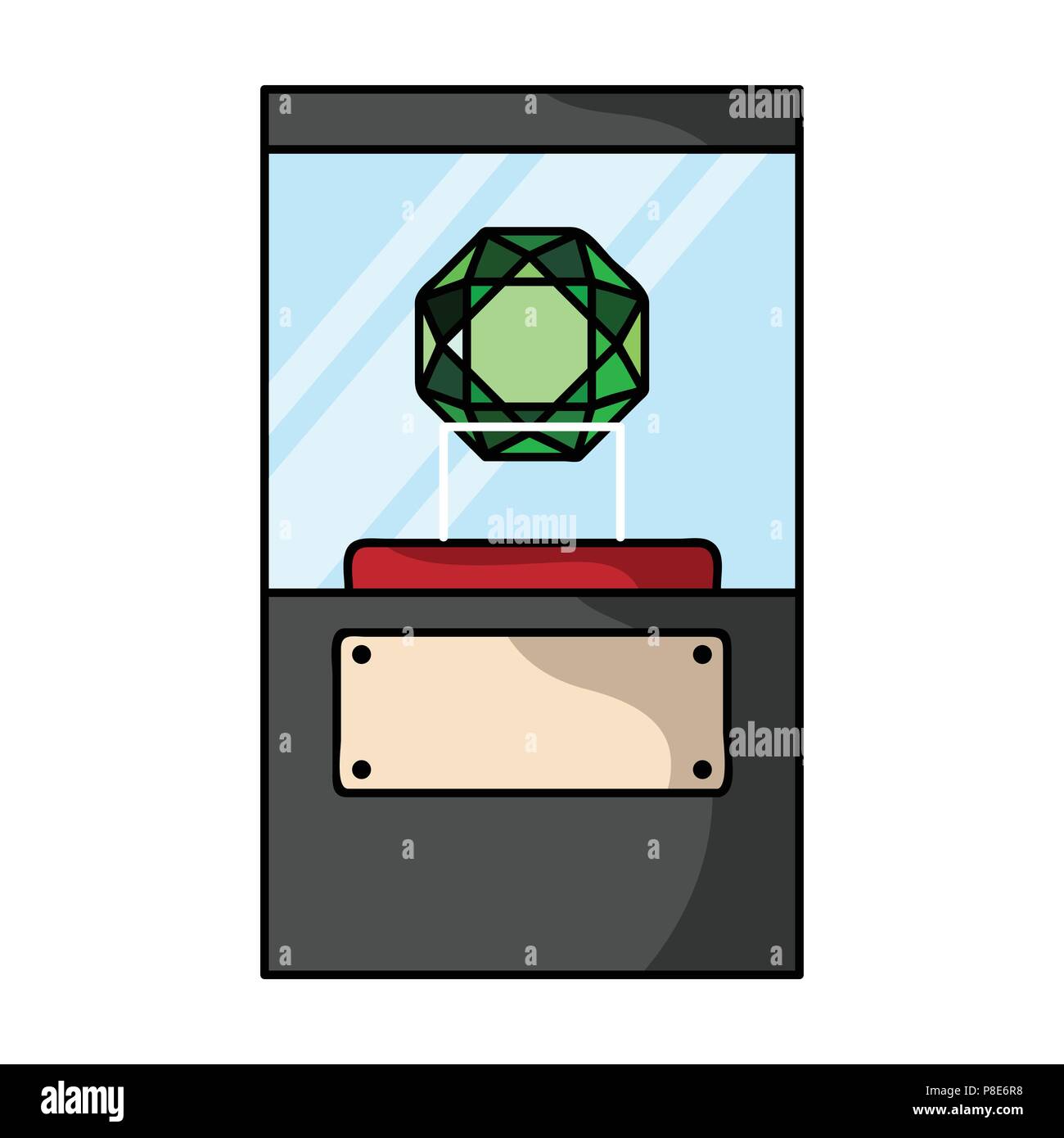 Diamond on a pedestal icon in cartoon style isolated on white ...