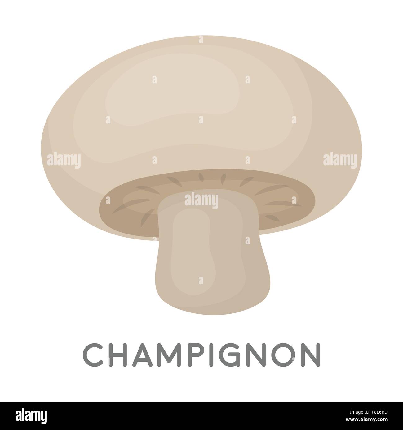Champignon icon in cartoon style isolated on white background. Mushroom ...