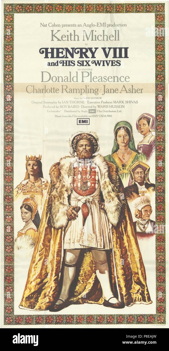Henry VIII and his 6 wives (1972) Publicity information film poster ...
