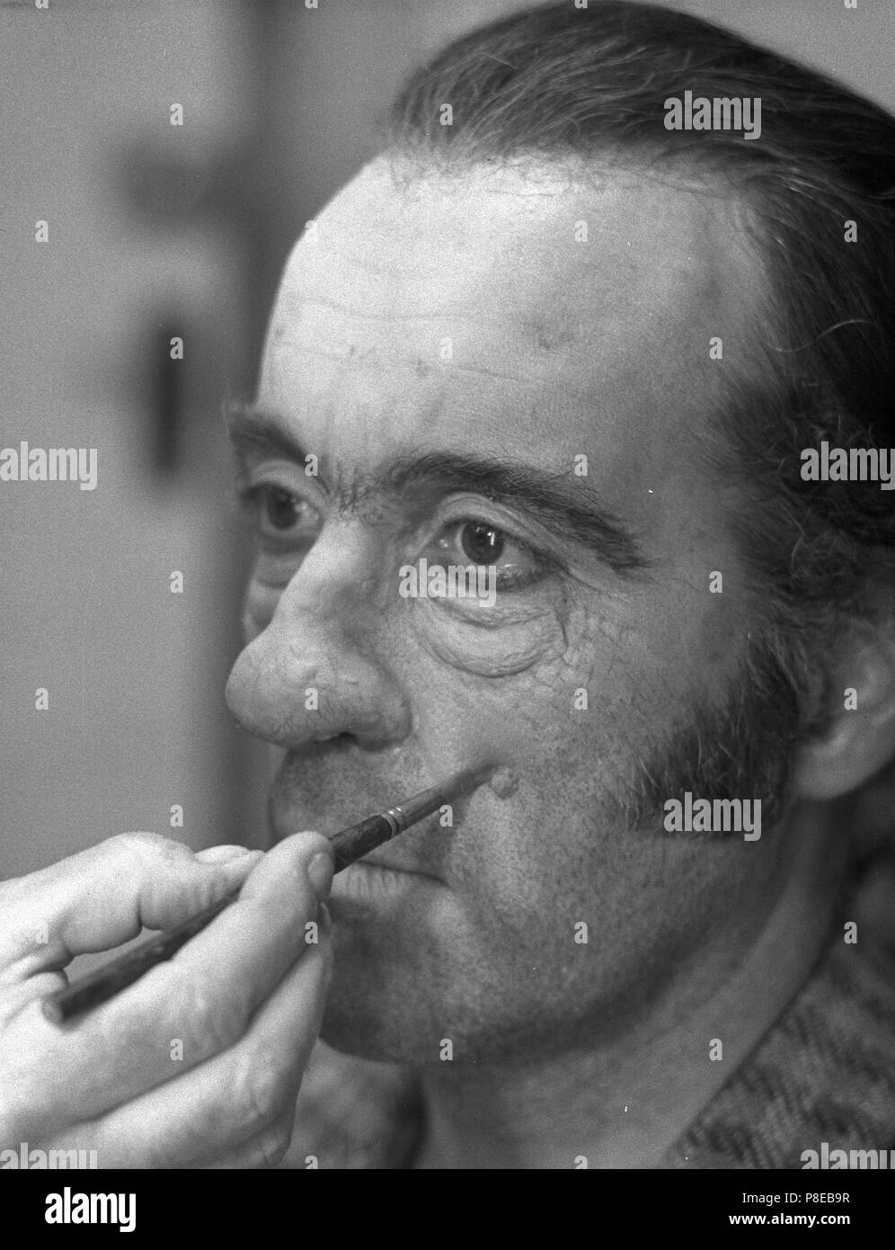 I Monster (1971) Christopher Lee, being made up by make-up artist Harry ...