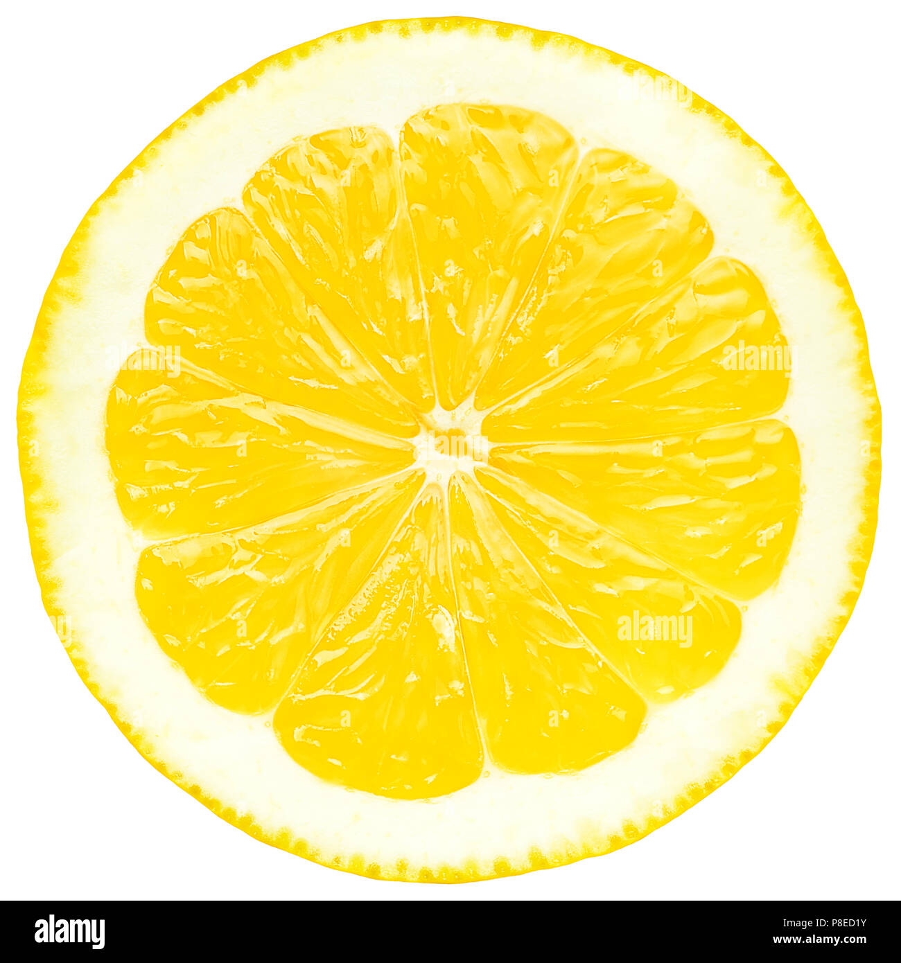 Juicy yellow slice of lemon, white background, isolated Stock Photo - Alamy