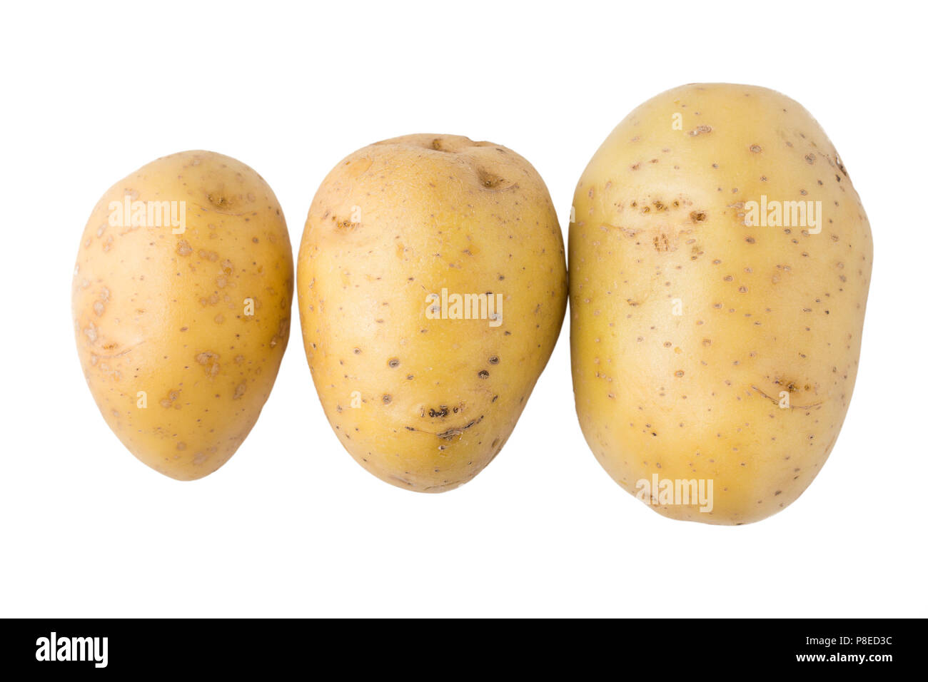 washed potatoes on a white background, isolated Stock Photo - Alamy