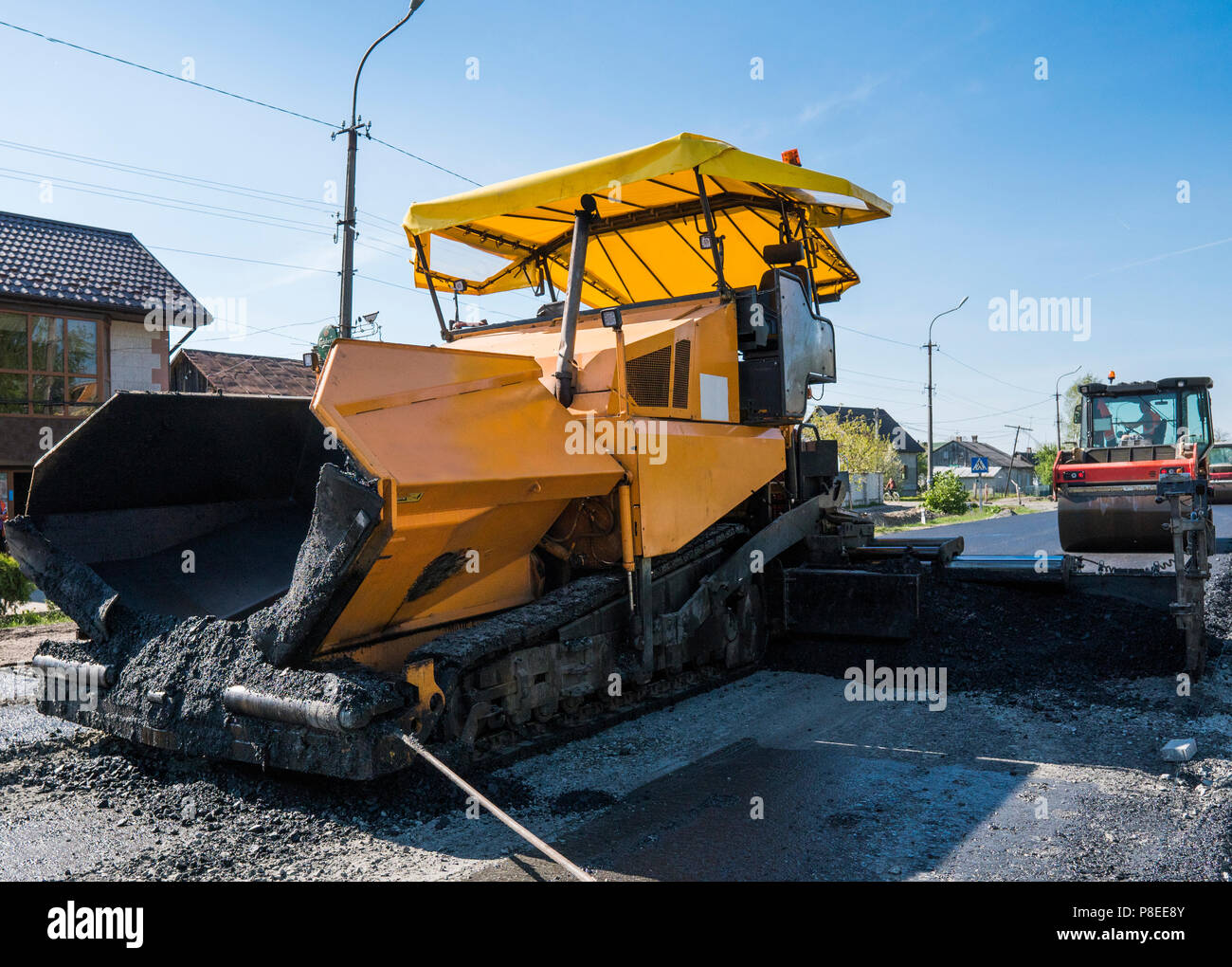 Asphalt placing machine hi-res stock photography and images - Alamy