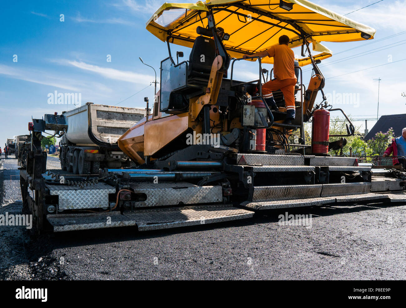 Asphalt placing machine hi-res stock photography and images - Alamy