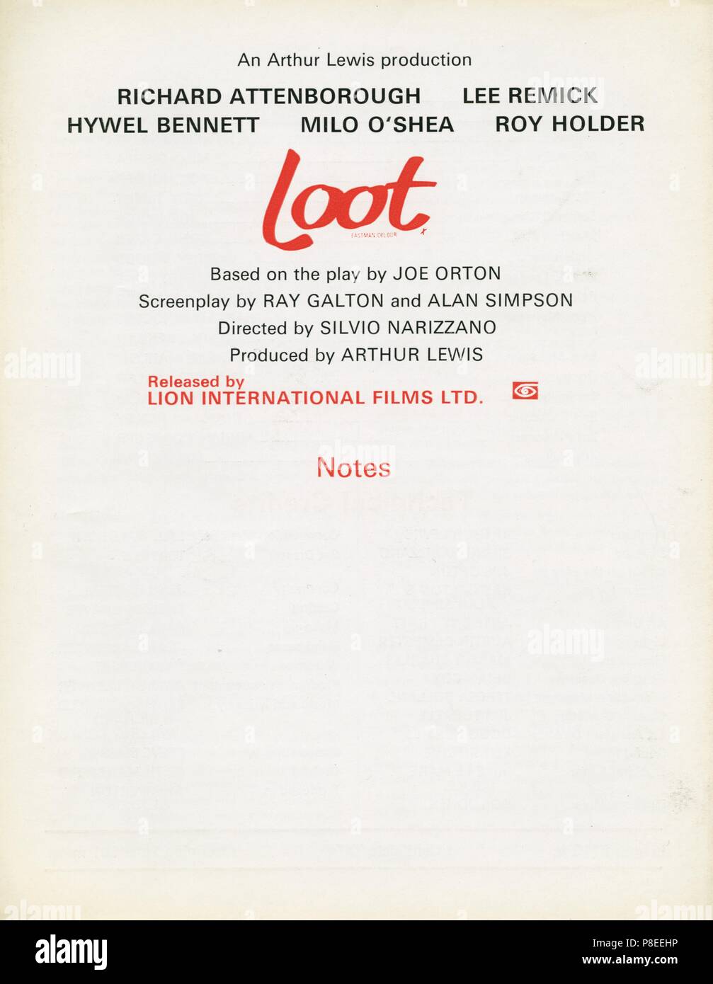 Loot 1970 hi-res stock photography and images - Alamy