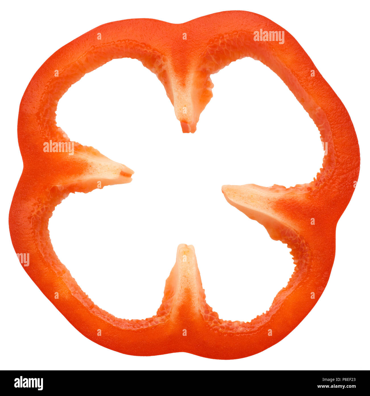 sliced â â red pepper on white background, isolated Stock Photo - Alamy