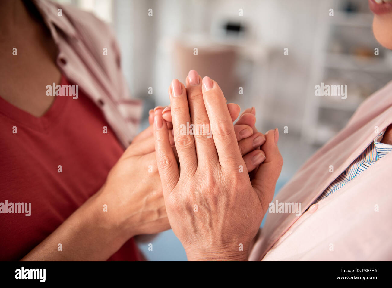 Devoted daughter feeling appreciation coming to her mother Stock Photo ...