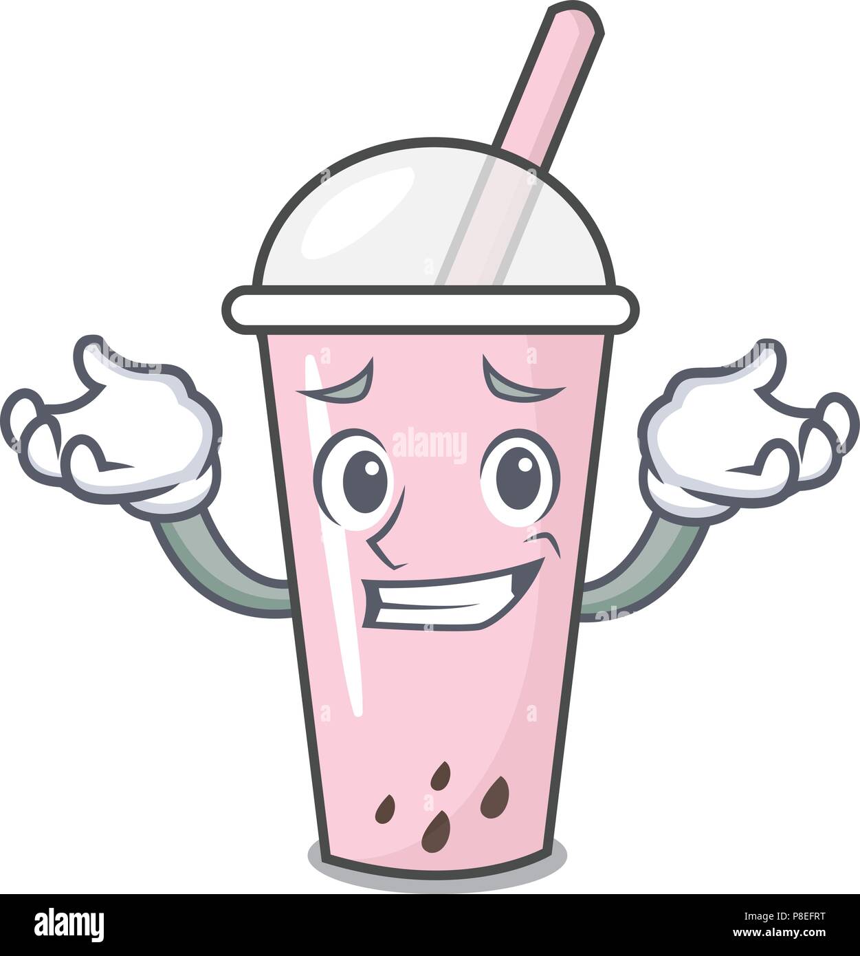 Grinning raspberry bubble tea character cartoon Stock Vector Image ...