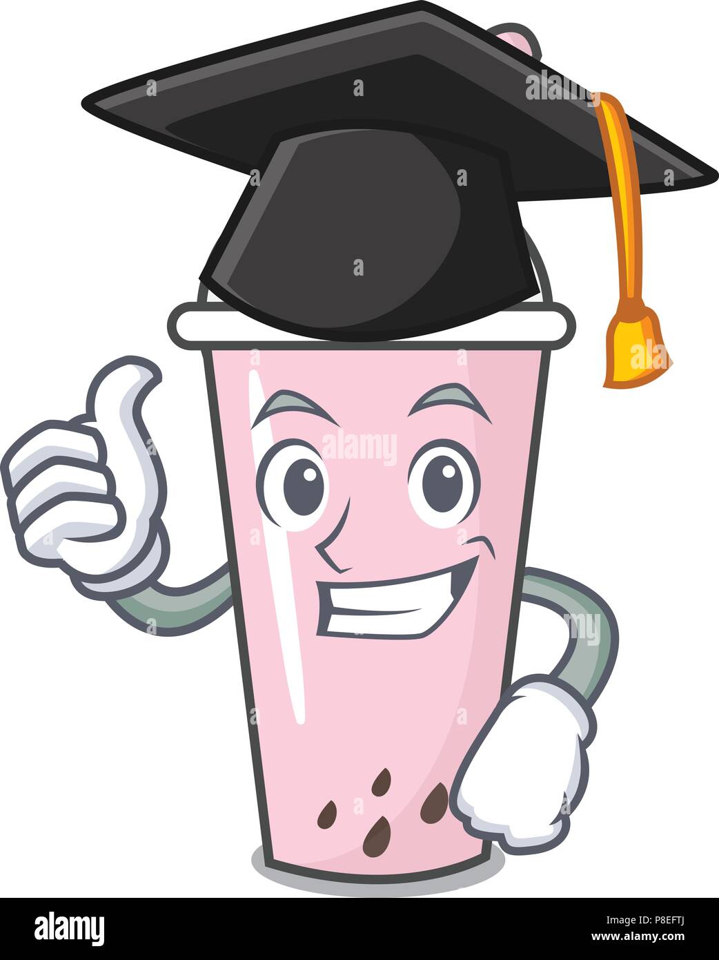 Graduation raspberry bubble tea character cartoon Stock Vector Image ...