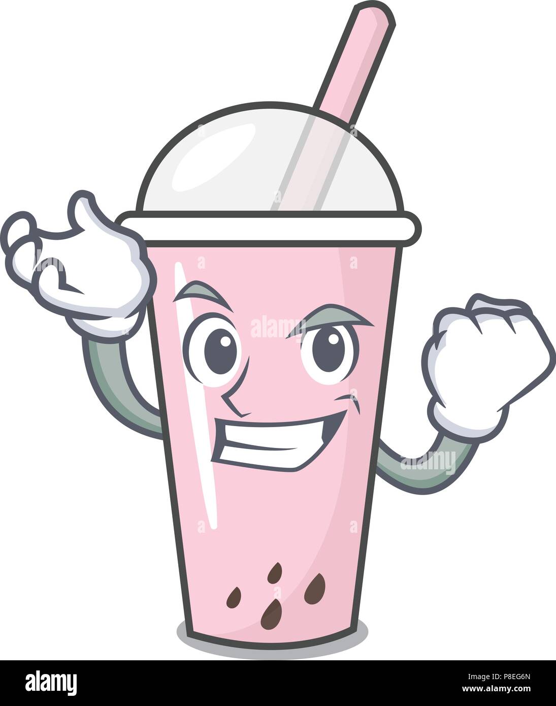 Successful raspberry bubble tea character cartoon Stock Vector Image ...
