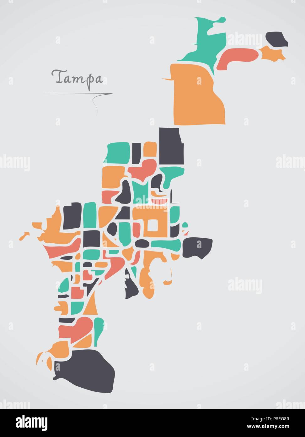 Tampa map hi-res stock photography and images - Alamy