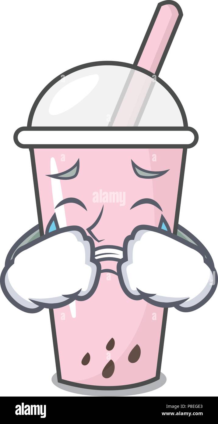 Crying raspberry bubble tea character cartoon Stock Vector Image & Art ...