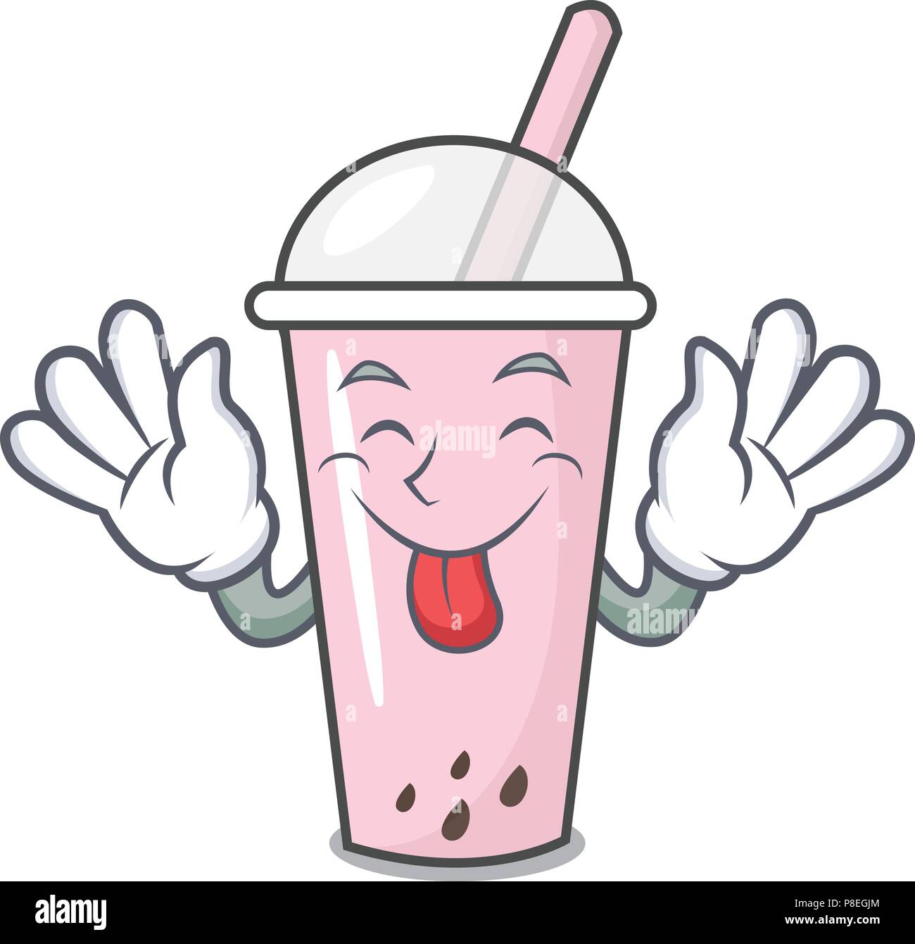 Tongue out raspberry bubble tea character cartoon Stock Vector Image ...