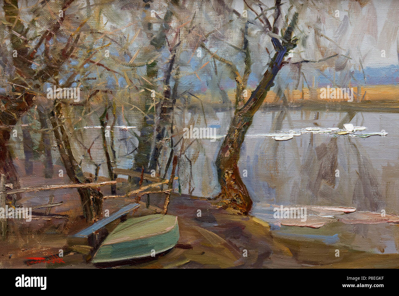 landscape, oil painting, hand made Stock Photo - Alamy