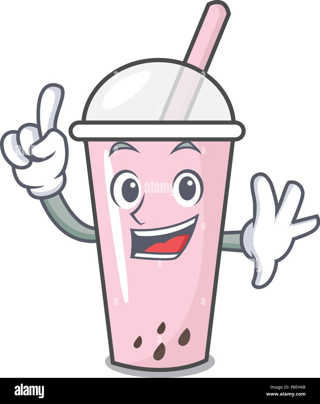 Finger raspberry bubble tea character cartoon Stock Vector Image & Art ...