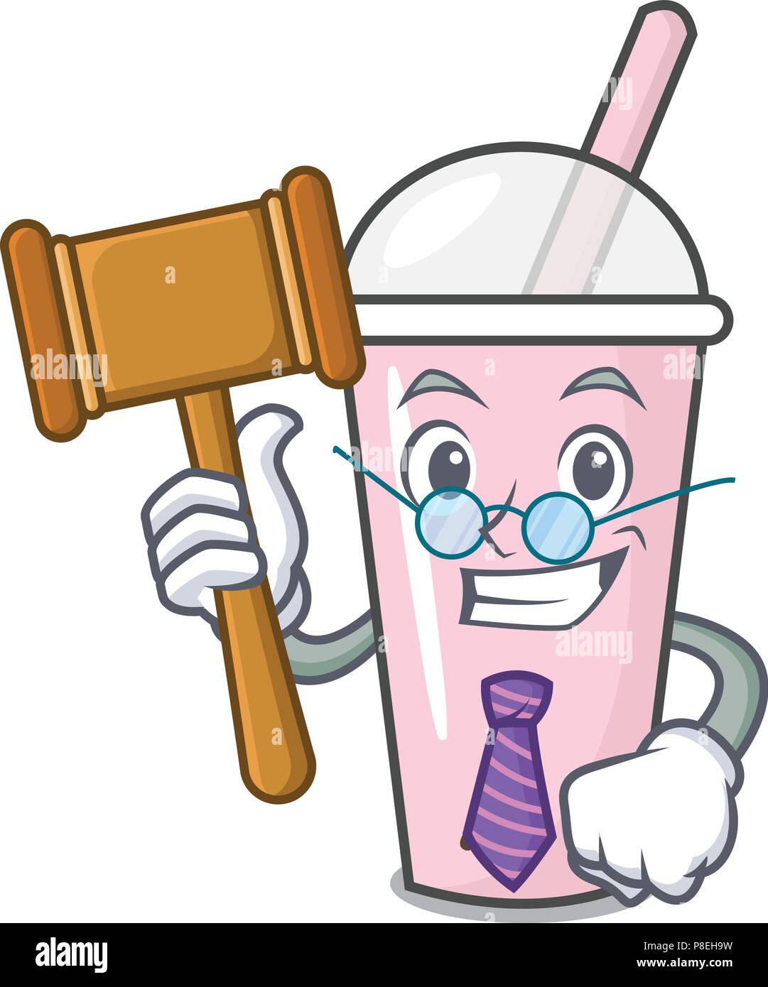 Judge raspberry bubble tea character cartoon Stock Vector Image & Art ...
