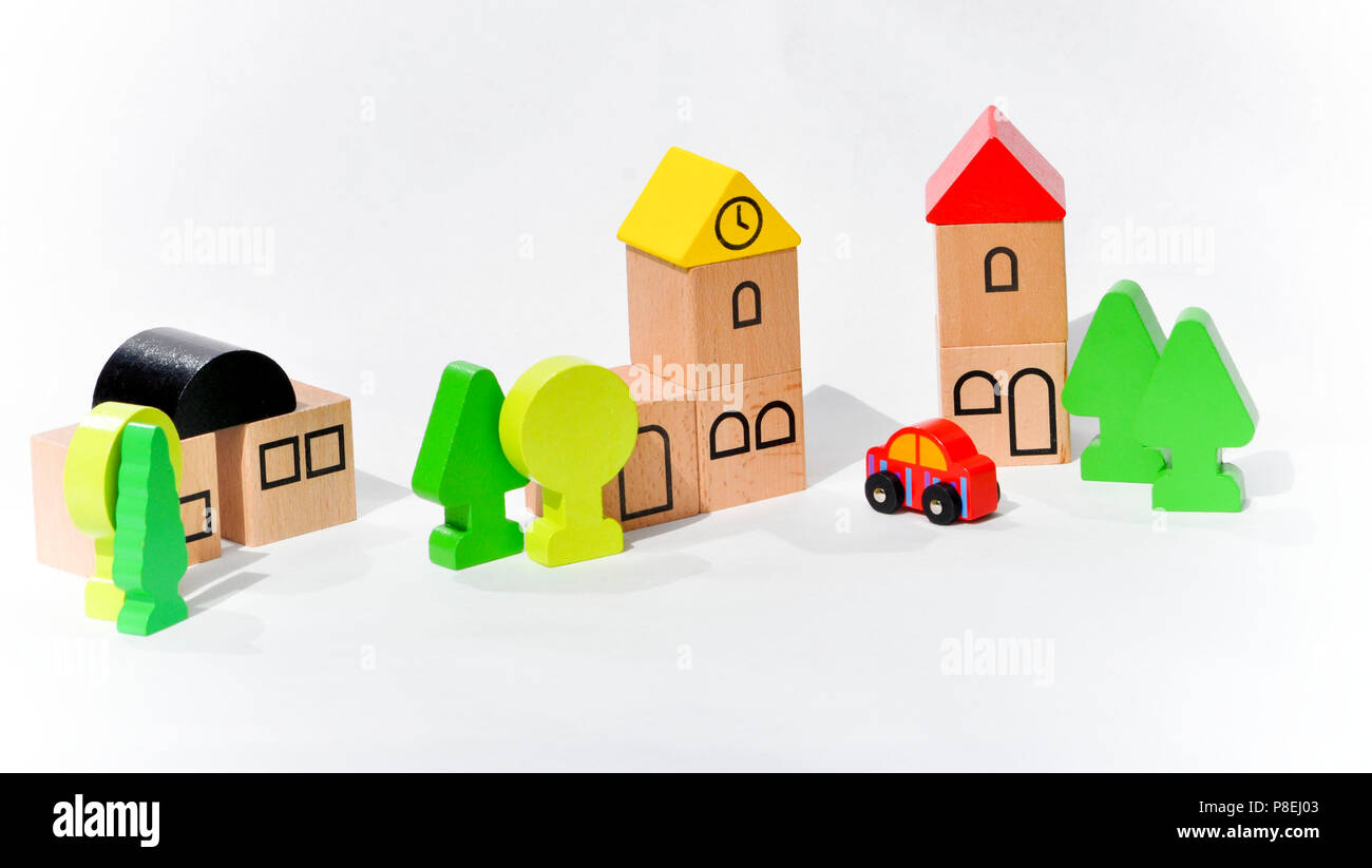 Wooden toys white background hi-res stock photography and images - Alamy