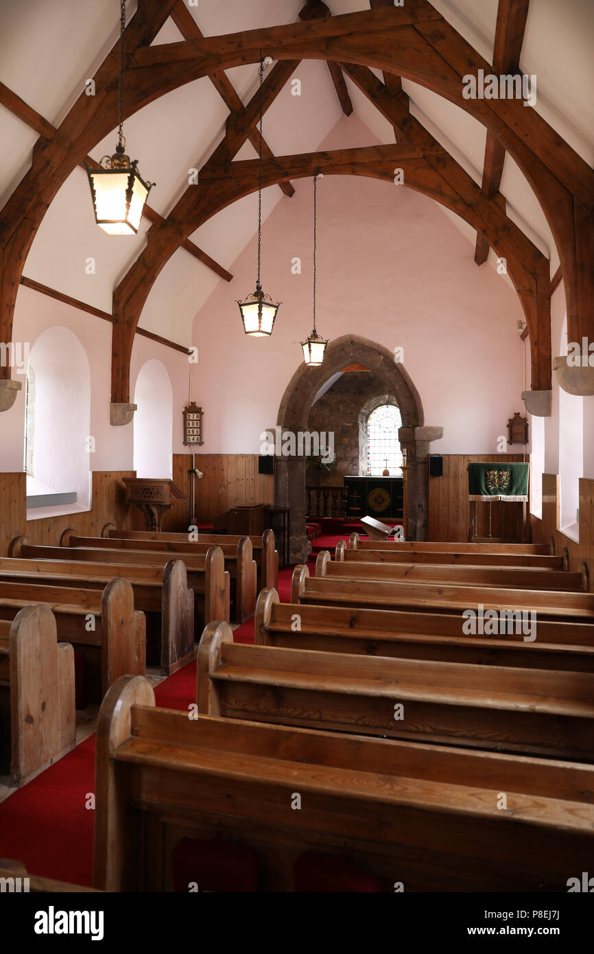The interior of Branxton Church Stock Photo - Alamy
