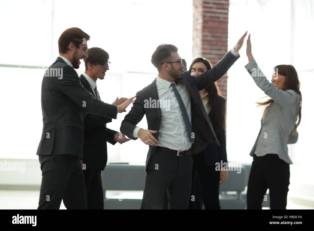 Businessmen are congratulating their successful sales Stock Photo - Alamy