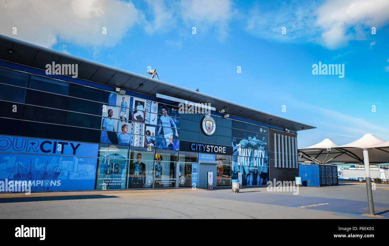 MANCHESTER, UNITED KINGDOM - MAY 19 2018: Manchester City Football Club ...