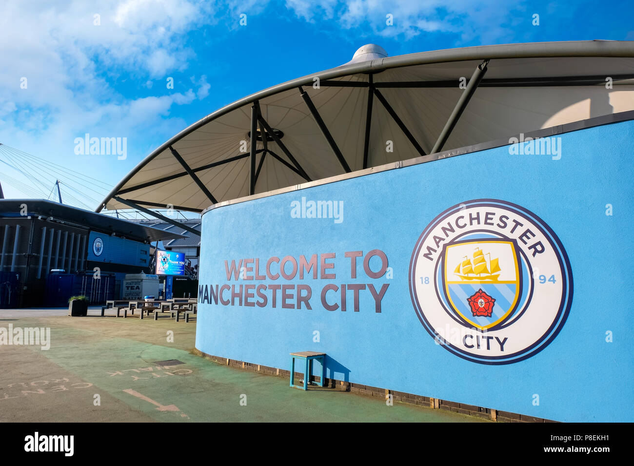 MANCHESTER, UNITED KINGDOM - MAY 19 2018: Manchester City Football Club ...