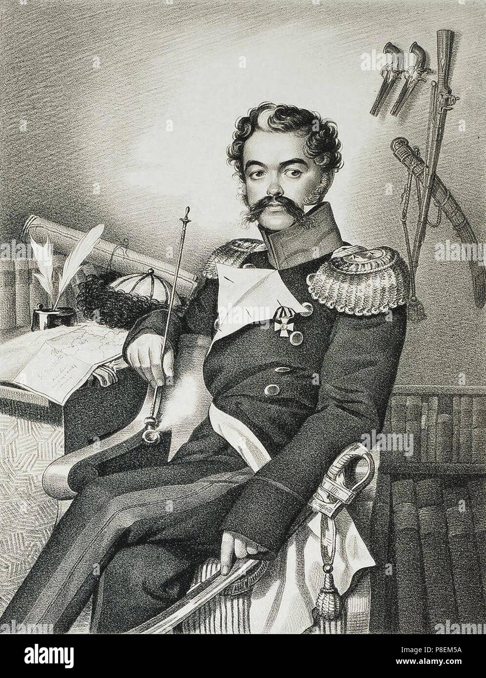 Portrait of Denis Davydov (1784-1839), soldier and poet. Museum: State ...