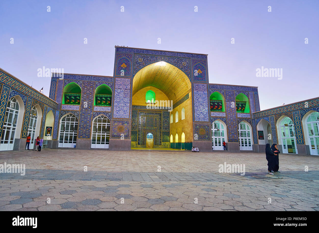 KERMAN, IRAN - OCTOBER 15, 2017: The Jame Mozaffari Mosque is popular ...